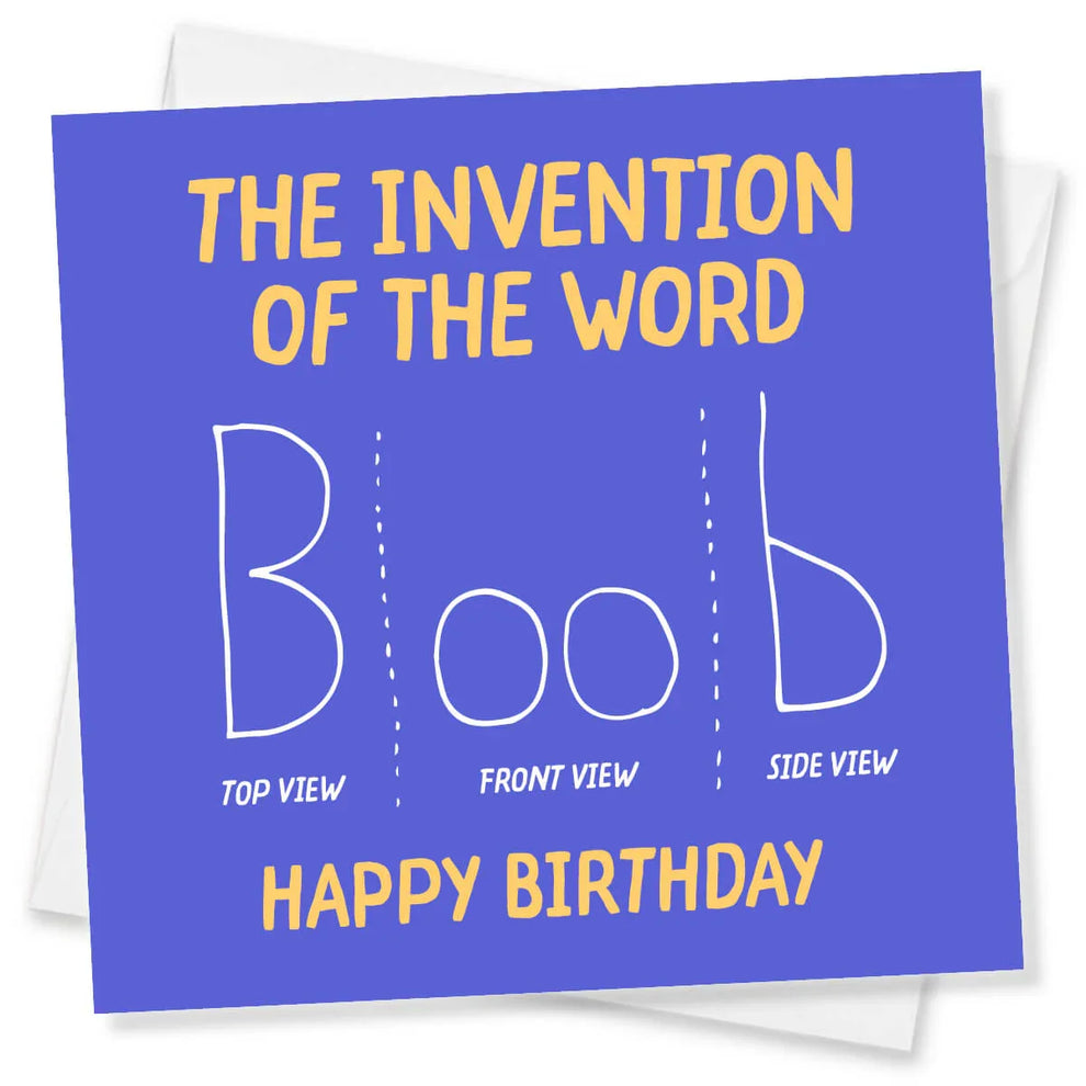 Funny Cheeky Birthday Card – Boob Diagram Joke Card – Punk Cards